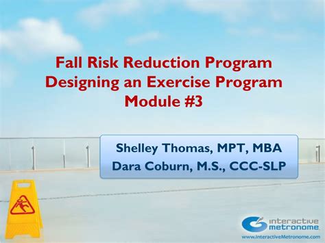 Ppt Fall Risk Reduction Program Designing An Exercise Program Module