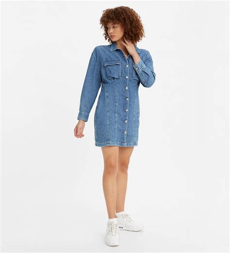 Braelyn Utility Button Up Dress Medium Wash Levis® Us