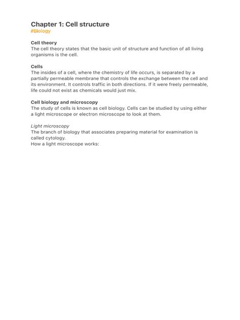 Chapter 1 Cell Structure Pdf Cell Biology Endoplasmic Reticulum