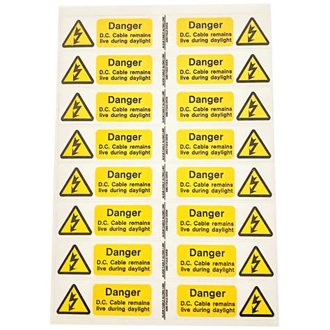 Industrial Signs Gt15305sa Dc Cable Live Warning Labels 5x8