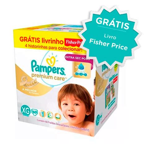Fralda Pampers Premium Care Xg 60 Unidades Livro Fisher Price