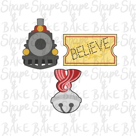 Polar Express Set Cookie Cutters 3 Cutters Shape And Bake