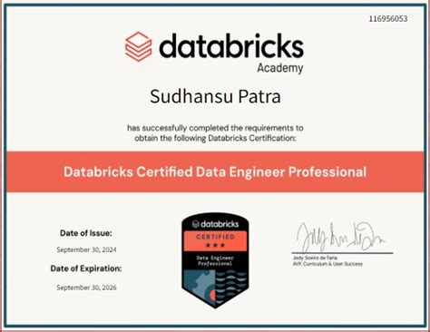 Sudhansu Patra On Linkedin Databricks Databricksprofessional Databrickccertified