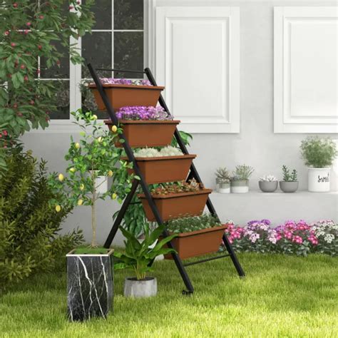 5 Tier Vertical Raised Garden Bed Elevated Planter Wcontainer Boxes