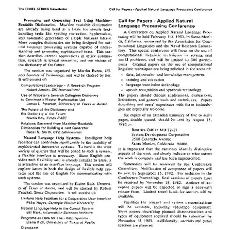 Call For Papers Applied Natural Language Processing Conference Acl Anthology