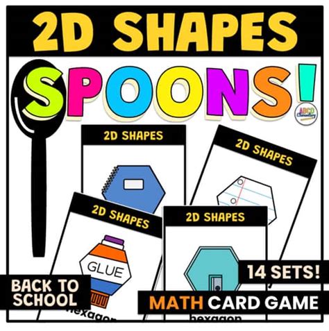 2d Shapes And Polygons Spoons Game Back To School Math Card Game B2s Shapes