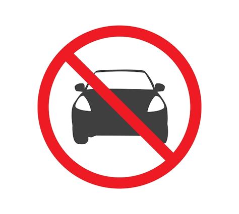 Sinal De Círculo Proibido De Nenhum Carro Nenhum Sinal De