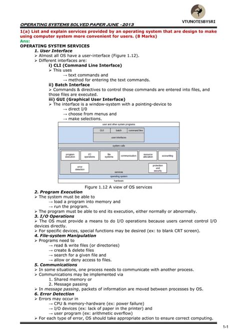 Vtu 5th Sem Cse Operating Systems Solved Papers Pdf