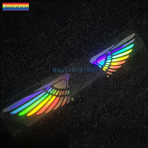 Badu Bg Светлоотразителни цветни ангелски крила Лазерни стикери за кола Шестлъчева звезда