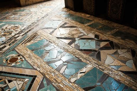 Premium Ai Image An Intricate Mosaic Floor Tile Details With Unique Patterns Textures Created