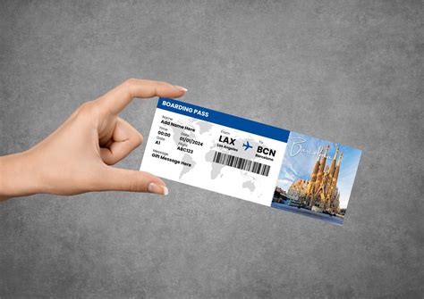 Editable Barcelona Boarding Pass Template Printable Barcelona Etsy