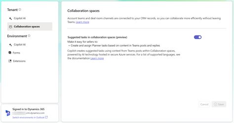 Turn Off Task Suggestion In Collaboration Spaces Preview Microsoft Learn