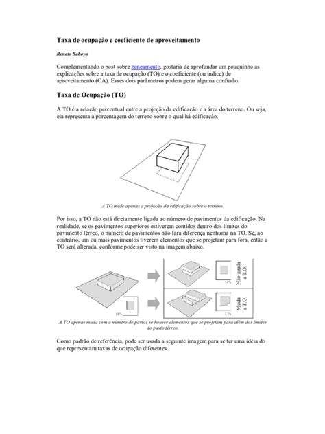 Taxa De Ocupação E Coeficiente De Aproveitamento Estatuto