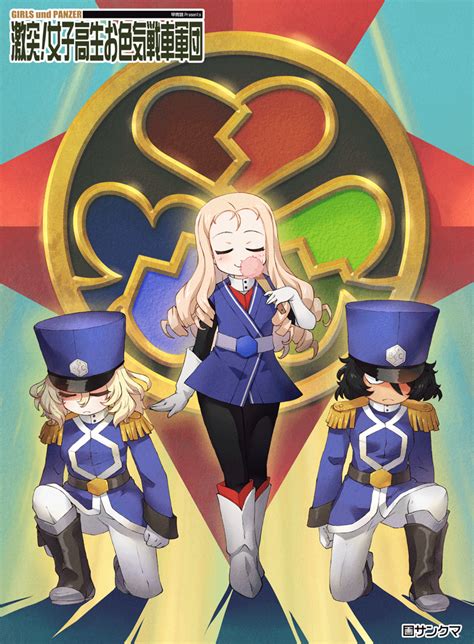 Safebooru 3girls Adapted Uniform Andou Girls Und Panzer Artist Name