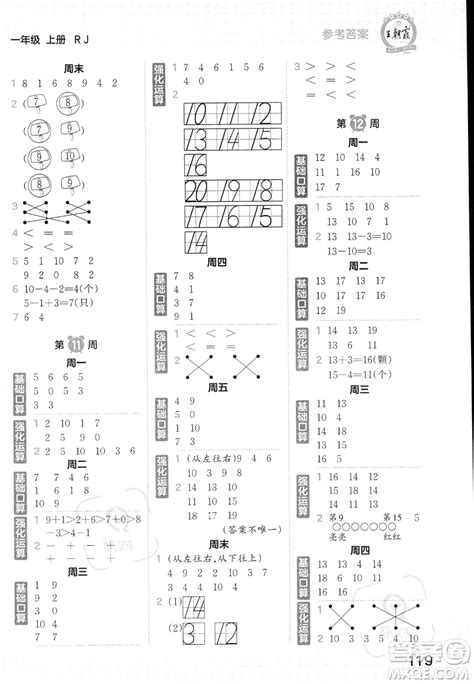 江西人民出版社2023年秋王朝霞口算小达人一年级上册数学人教版答案 2023年秋王朝霞口算小达人一年级上册数学人教版答案 答案圈