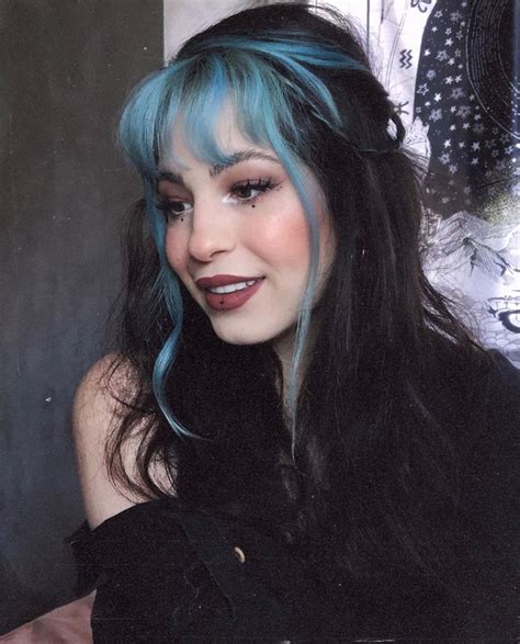 Black Hair Blue Bangs