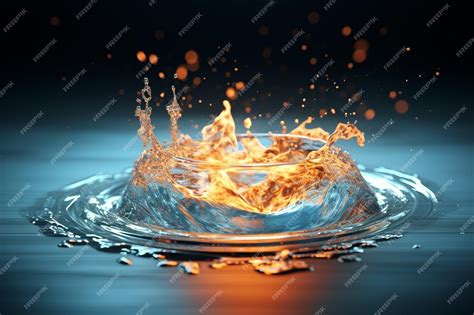 Premium Photo Dynamic Chrome Splash With Glowing Particles