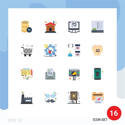 Mobile Interface Flat Color Set Of 16 Pictograms Of Internet Home Education Web Editable Pack Of