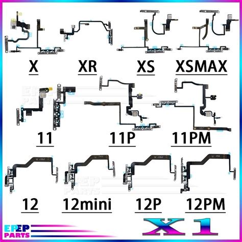 9bul 1 Piece Mute And Volume Buttons Key Switch Power Flex Cable For Iphone X Xr Xs 11 12 Pro Max