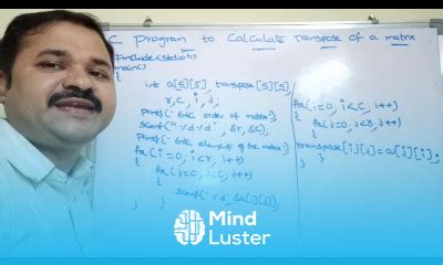 Learn transpose of a matrix in c c program to find transpose of a ...