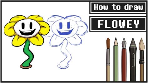 How To Draw Flowey Step By Step Art Tutorial Youtube