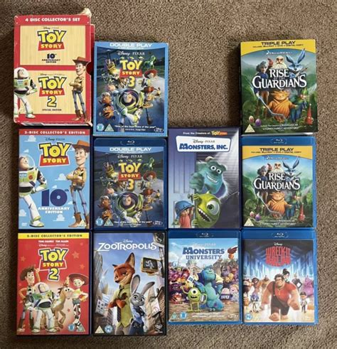 Disney Pixar Dreamworks Blu Ray Dvd Bundle Monsters Inc Toy Story