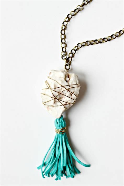 Rock Tassel Necklace Diy Summer School Dimples And Tangles