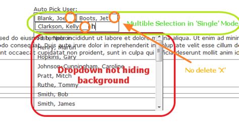 Radautocompletebox Not Displaying Correctly And Ignoring Selectionmode