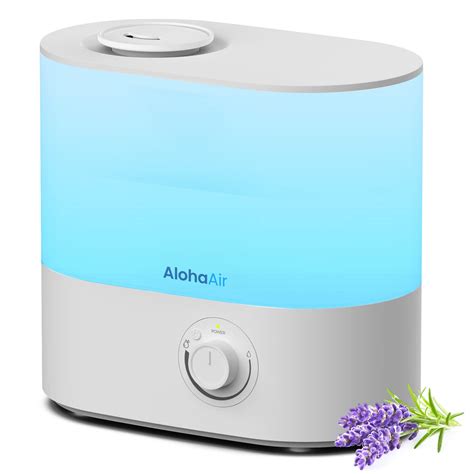 AlohaAir Humidifiers For Room Cool Mist Top Fill Essential Oil Diffuser L Humidifier For