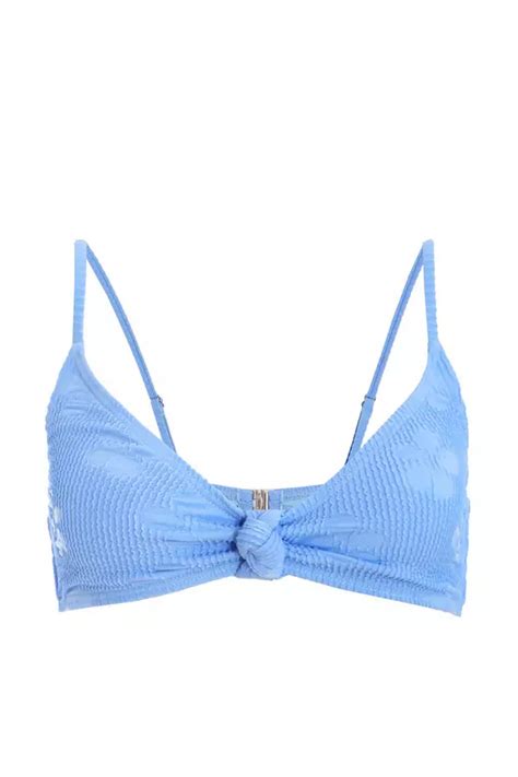 Blue Crinkle Knot Bikini Top Quiz Clothing