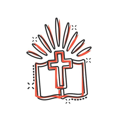 Icono De Libro De La Biblia En Estilo Cómic Ilustración De Vector De