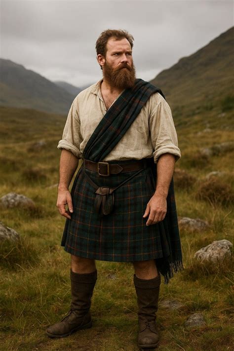 Traditional Tartan Great Kilt 16th Century Scottish Highland Outfit