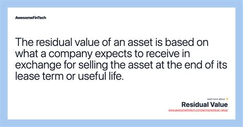 Residual Value Awesomefintech Blog