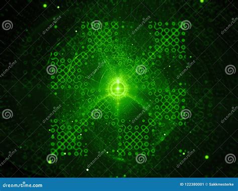 Glowing Futuristic Quantum Processor Stock Illustration Illustration
