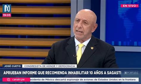 José Cueto apoya informe que sugiere inhabilitación de Francisco Sagasti por años Canal N