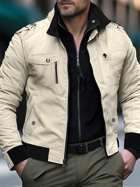 Mens Trucker Jacket Bomber Jacket Utility Jacket Transition Jacket