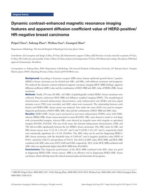 Pdf Dynamic Contrast Enhanced Magnetic Resonance Imaging Features And