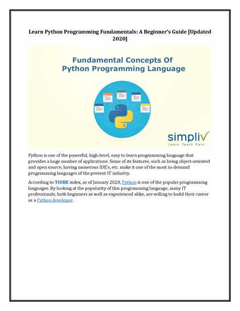Solution Learn Python Programming Fundamentals A Beginner S Guide