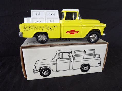 Sold Price Ertl 1955 Chevrolet Pickup Truck Locking Coin Bank Replica