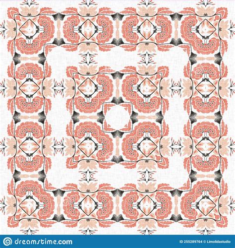 Modern Boho Geometric Floral Quilt Style Seamless Pattern Shabby Chic