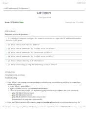 Troubleshoot IP Configuration Office1 Network Lab Report Course Hero
