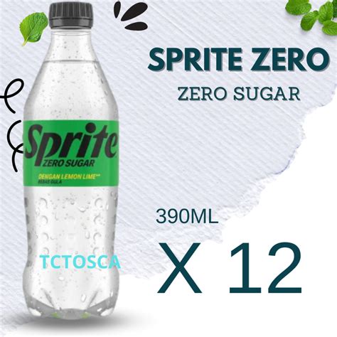 Jual Sprite Zero Sugar 390ml Botol 1 Karton Isi 12 Botol X 390ml
