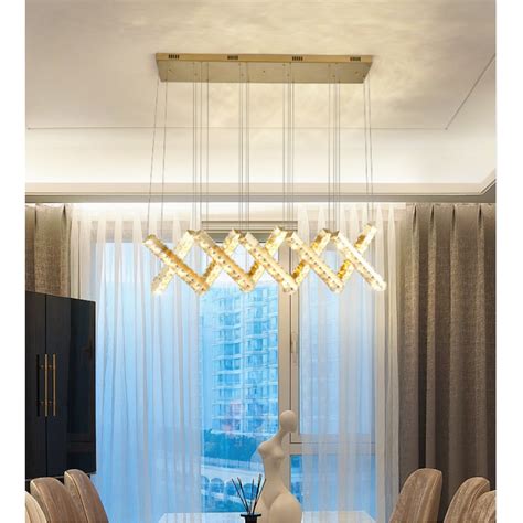 Luxury Led Drop Down Cross Design Kitchen Pendant Crystal
