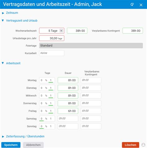 Set Working Time Vacation And Capacity To The Minute Teamspace