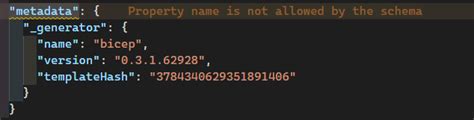 new deployment template schema required for bicep metadata property