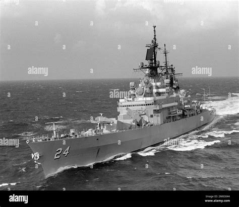 A Port Bow View Of The Guided Missile Cruiser Uss Reeves Cg 24