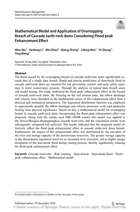 Mathematical Model And Application Of Overtopping Breach Of Cascade Earth Rock Dams Considering