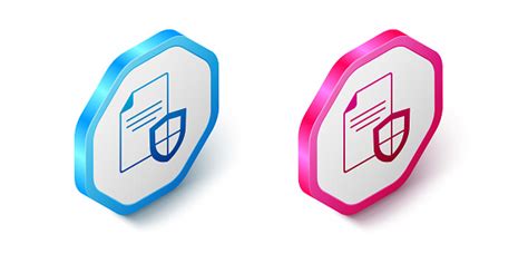 Kontrak Isometrik Dengan Ikon Perisai Terisolasi Pada Latar Belakang