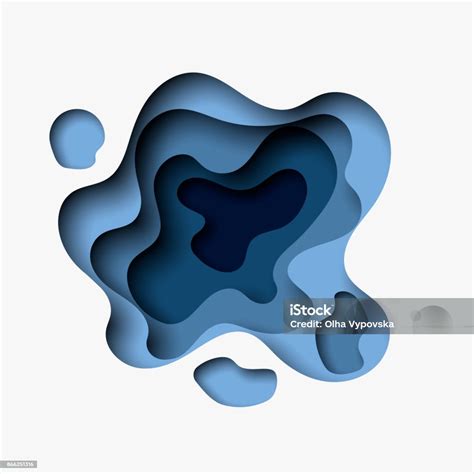 3d 抽象藍色波浪背景用紙剪的形狀向量商務演示文稿的設計佈局向量圖形及更多剪裁圖圖片 剪裁圖 多層效果 幾何圖形 Istock