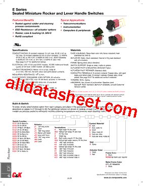E205 Datasheet(PDF) - C&K Components